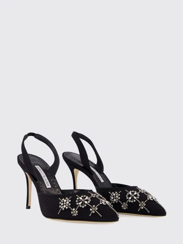 Manolo Blahnik Embellished Slingback Pumps - Black