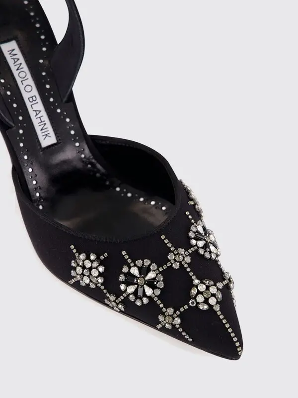 Manolo Blahnik Embellished Slingback Pumps - Black