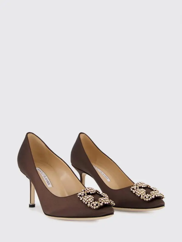 Manolo Blahnik Embellished Stiletto Pumps - Brown