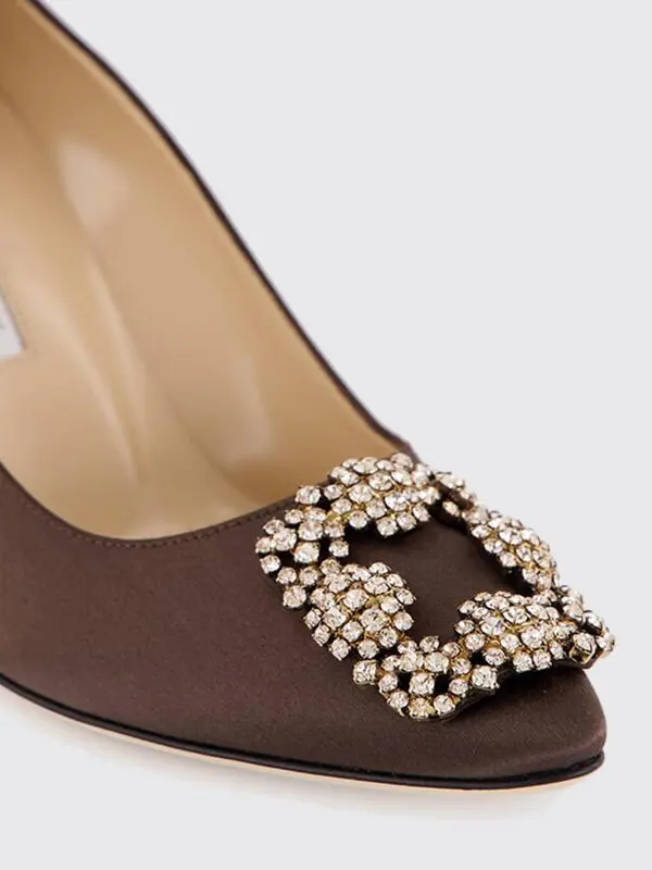 Manolo Blahnik Embellished Stiletto Pumps - Brown