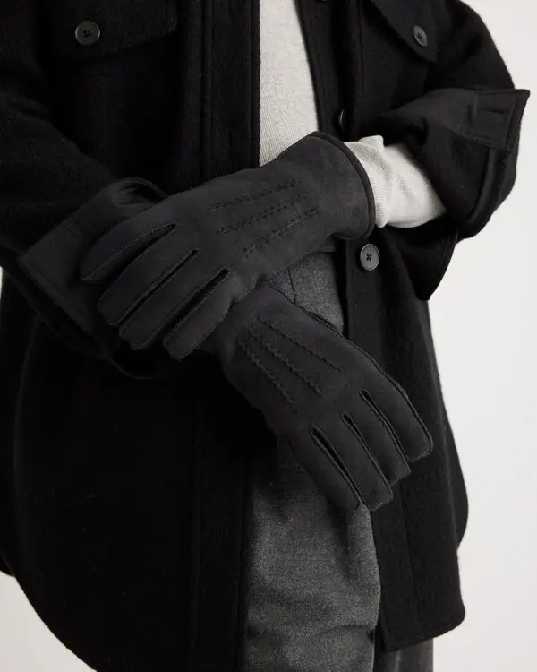 Quince Australian Shearling Gloves - Black
