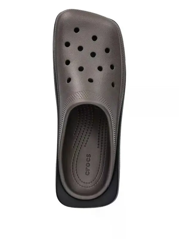 CROCS Perforated Platform Slippers - Grey