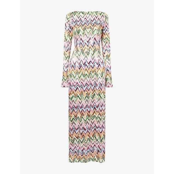 Missoni Chevron Open-back Knitted Maxi Dress