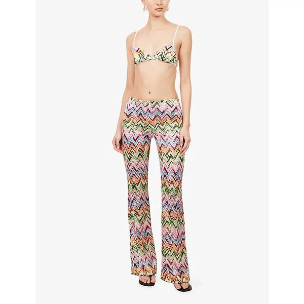 Missoni Chevron Flared Knitted Trousers