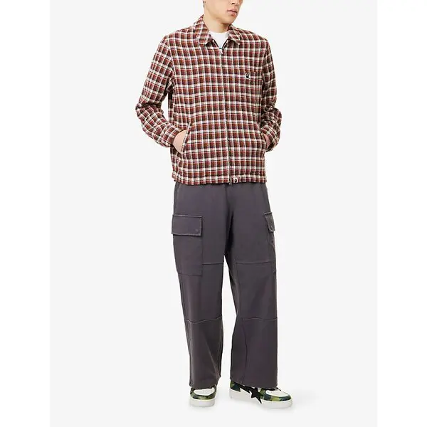 A BATHING APE Checked Zip-up Cotton Shirt