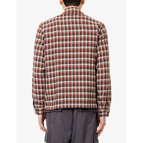 A BATHING APE Checked Zip-up Cotton Shirt