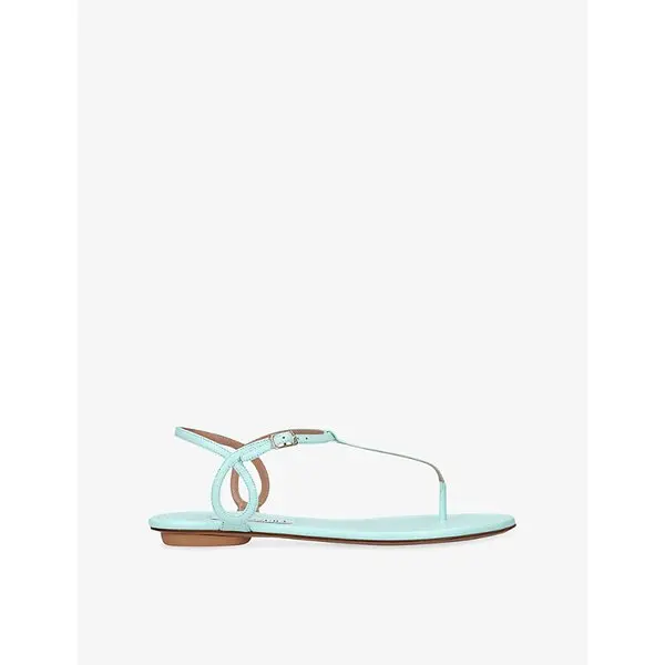 AQUAZZURA Almost Bare Leather Sandals - Pale Blue
