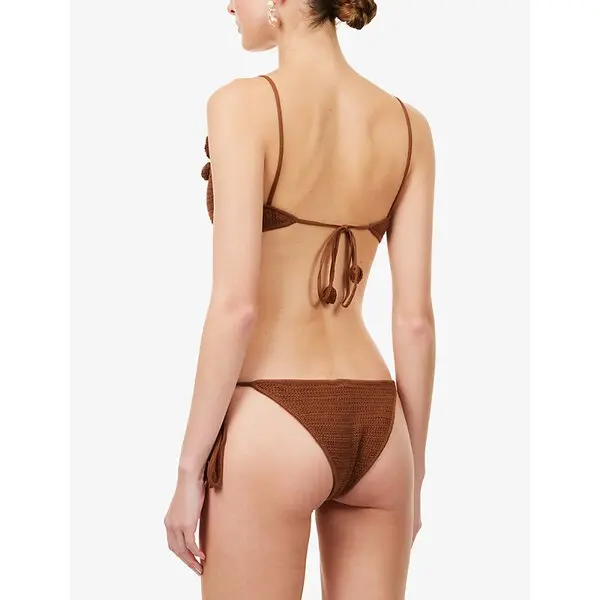 Devon Windsor Adrienne Crochet Bikini Top - Almond