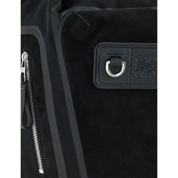 Loewe Flex Roll Top Canvas And Suede Backpack