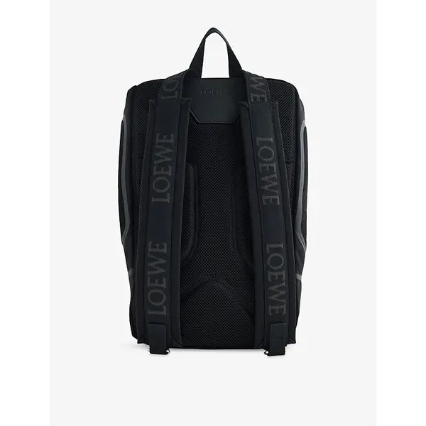Loewe Flex Roll Top Canvas And Suede Backpack