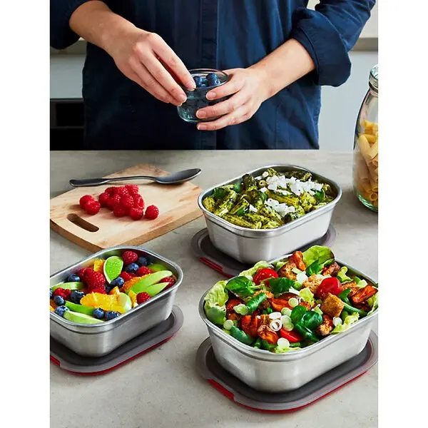 BLACK+BLUM Multifunction Meal Prep Stainless-steel Set Of Three Boxes