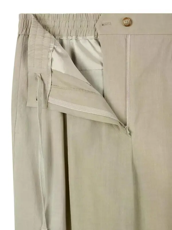 STUDIO TOMBOY Elasticated-waist Wide-leg Trousers - Neutrals
