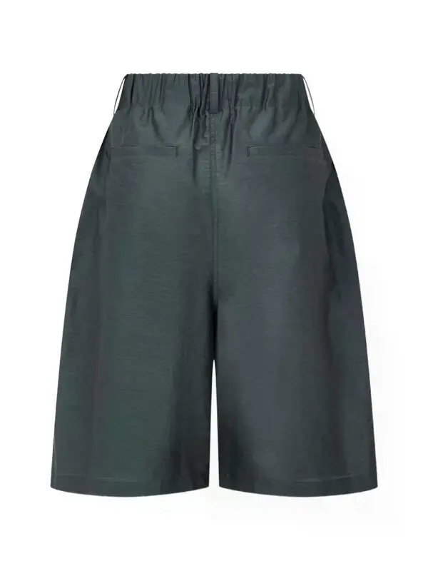 STUDIO TOMBOY Relaxed-fit Pleated Cotton Shorts - Grey