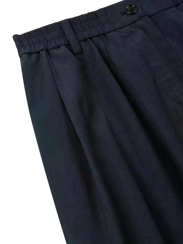 STUDIO TOMBOY Elasticated-waist Pleated Shorts - Blue