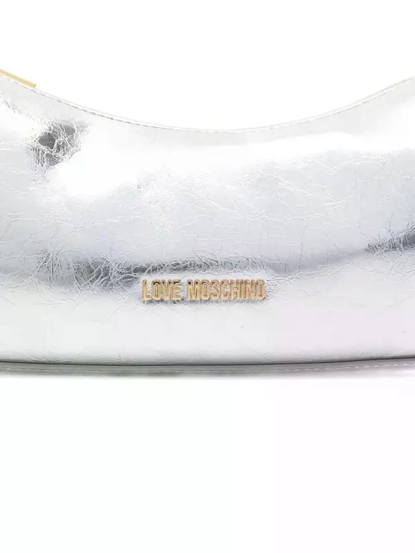 Moschino Logo Detail Shoulder Bag - Silver