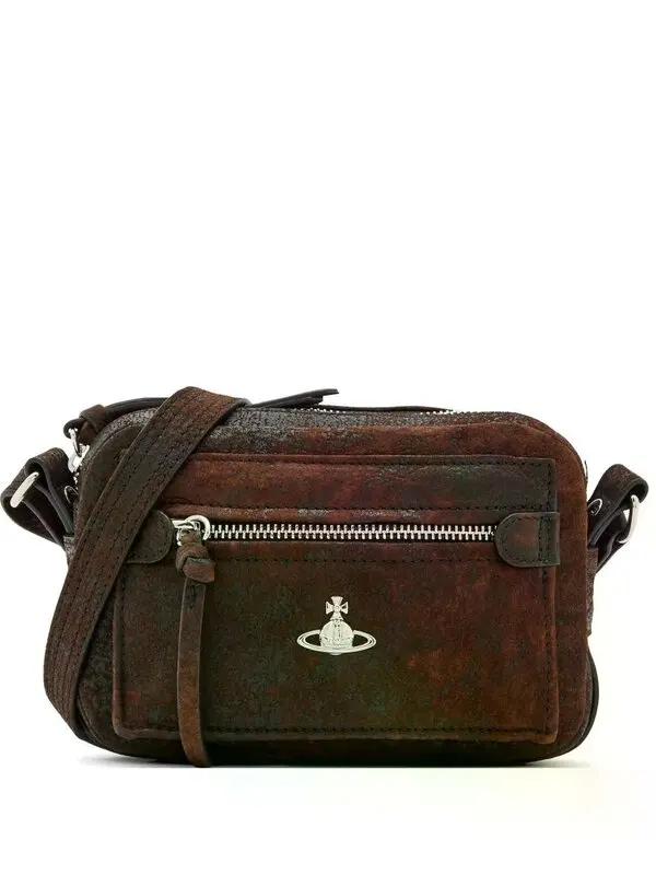 VIVIENNE WESTWOOD Orb Textured Messenger Bag - Brown