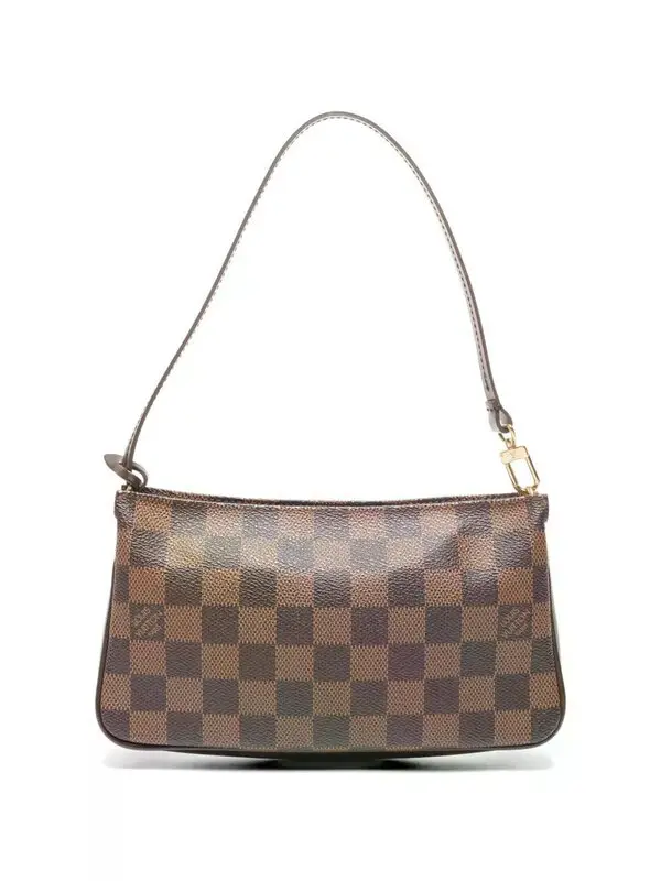 LOUIS VUITTON 2000s Navona Damier Shoulder Bag - Brown