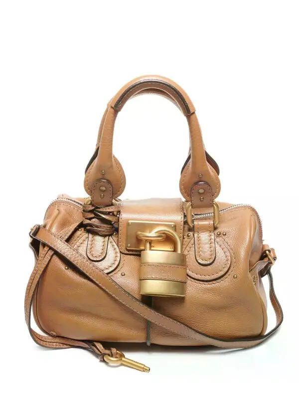 Chloé Paddington Lock Leather Tote Bag - Brown