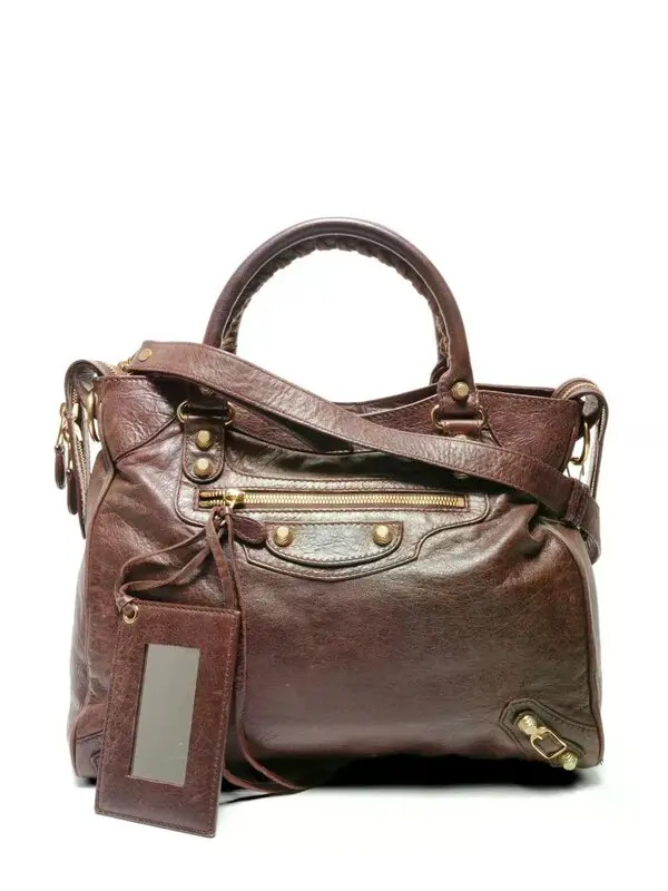 Balenciaga 1990-2000 Braided-handle Tote Bag - Brown