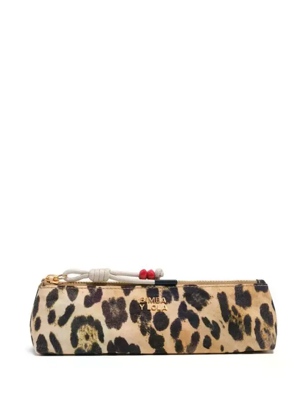 Bimba Y Lola Leopard Print Makeup Bag