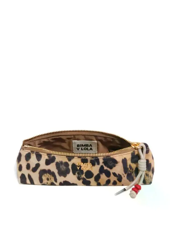 Bimba Y Lola Leopard Print Makeup Bag