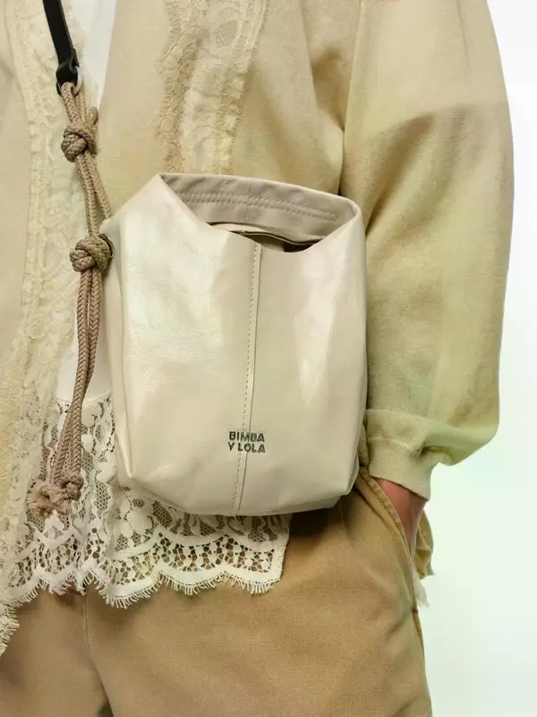 Bimba Y Lola Knot Leather Mini Bag - Neutrals