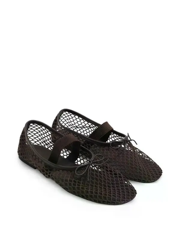 Bimba Y Lola Mesh Ballet Flats With Bow Detail - Brown