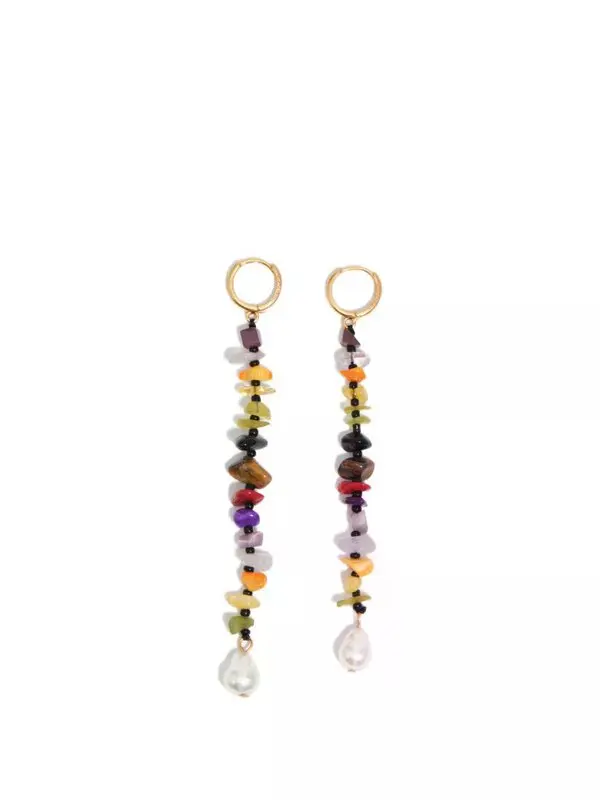 Bimba Y Lola Stone Hoop Earrings - Gold