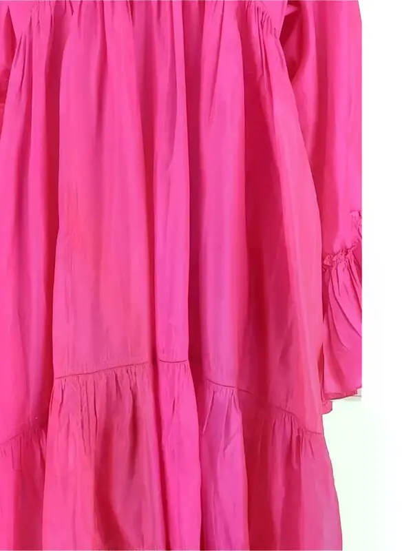 Pero Ruffled V-neck Silk Dress