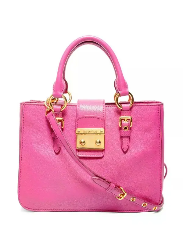 Miu Miu 2010s Madras Tote Bag - Pink