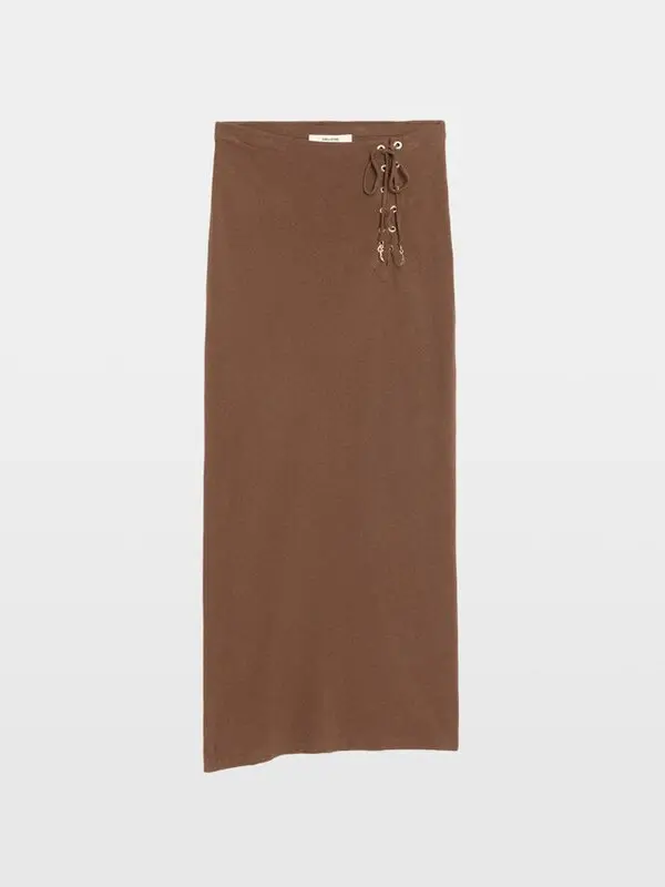 Zadig&Voltaire Lace-up Detail Long Skirt - Coconut