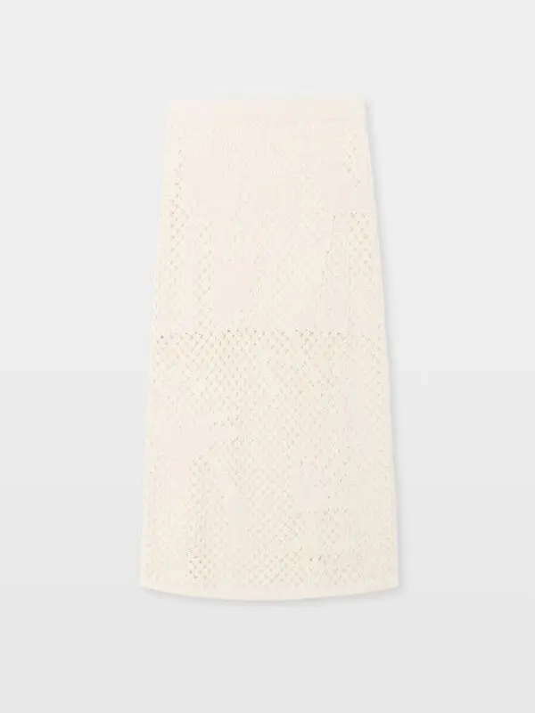 Zadig&Voltaire Cotton And Linen Crochet Jacquard Skirt - Ecru