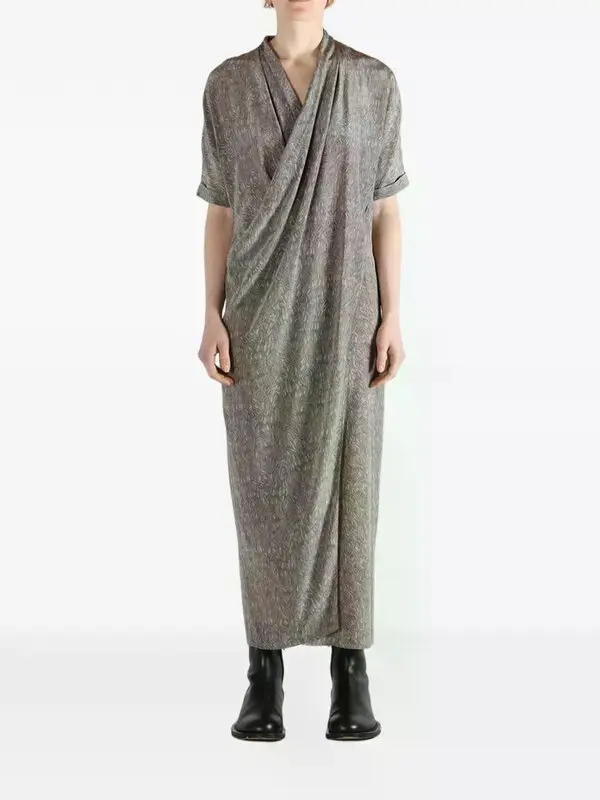 CORTANA Draped V-neck Maxi Dress