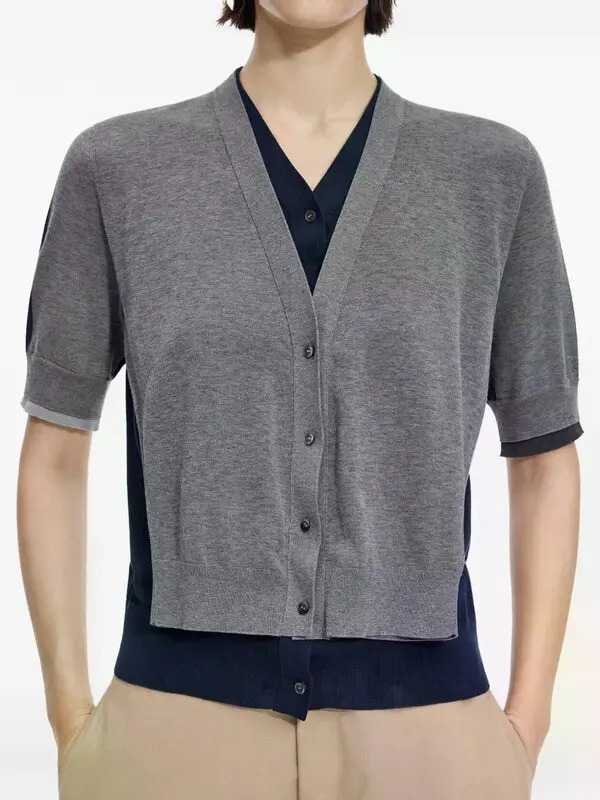 JNBY Layered V-neck Cardigan - Grey