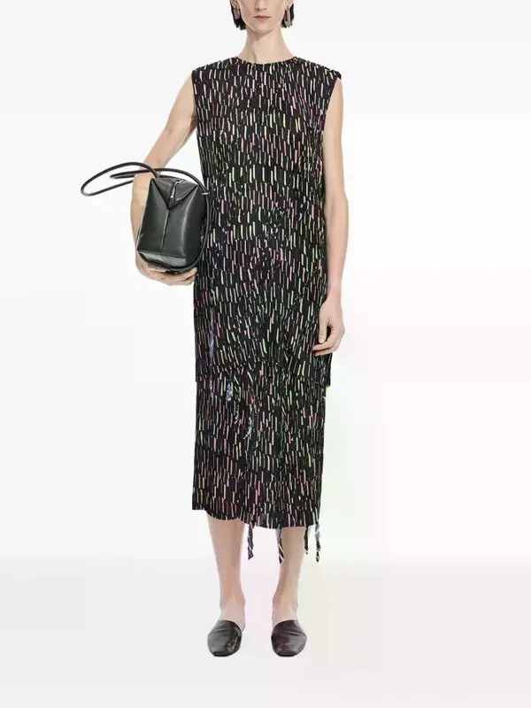 JNBY Geometric-print Midi Skirt - Black