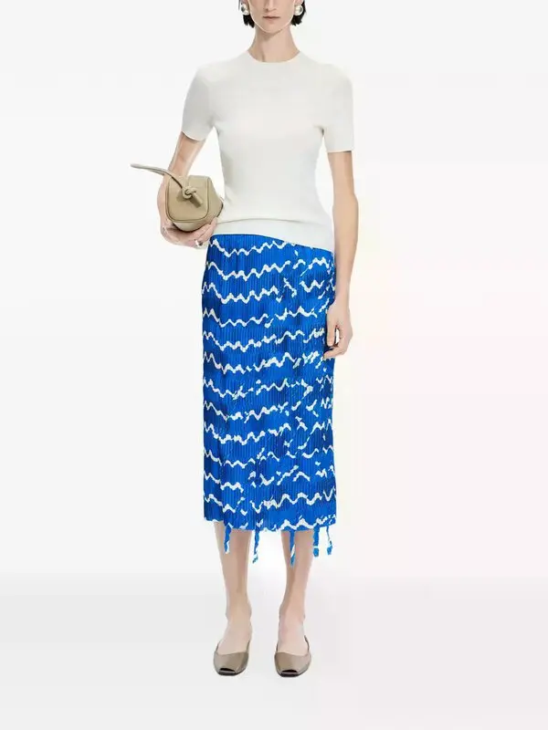 JNBY Pleated Fringed Skirt - Blue