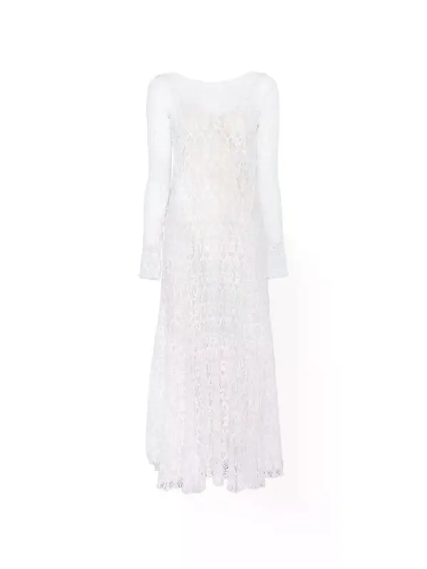 FORTE_FORTE Long-sleeved Lace Maxi Dress - White
