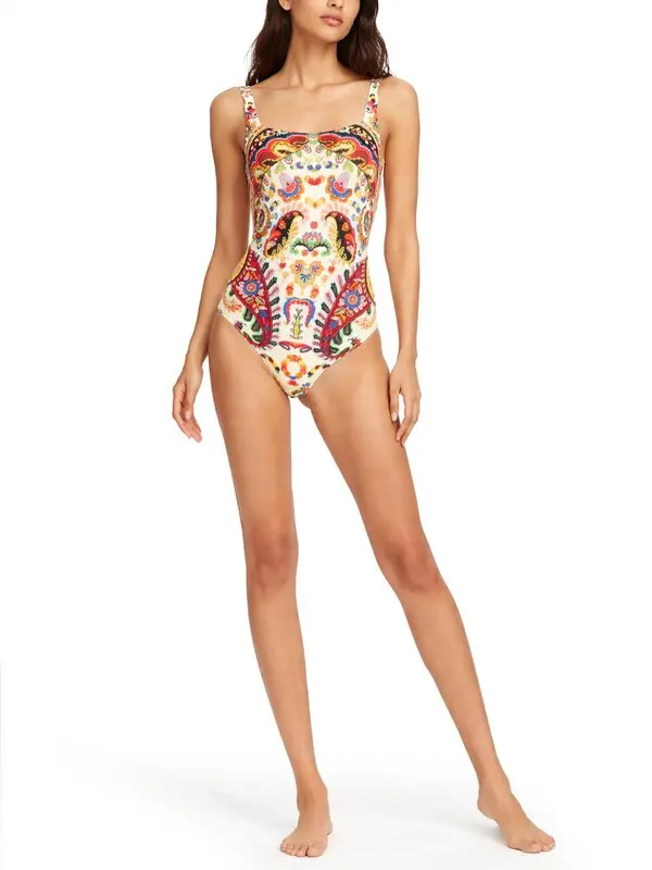 Etro Floral Paisley Print One-piece Swimsuit