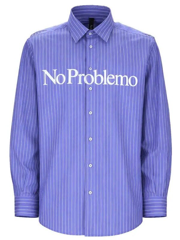 NO PROBLEMO Camicia Con Logo - Blue