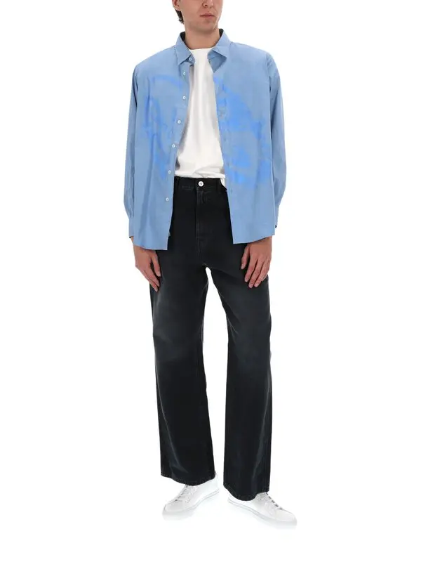 NO PROBLEMO Camicia Con Stampa Logo - Azure