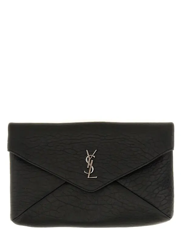 Saint Laurent Pochette Envelope Cassandre Large - Black