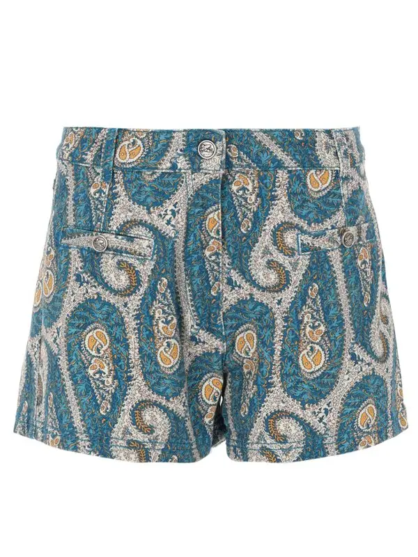 Etro Paisley Print Shorts - Blue