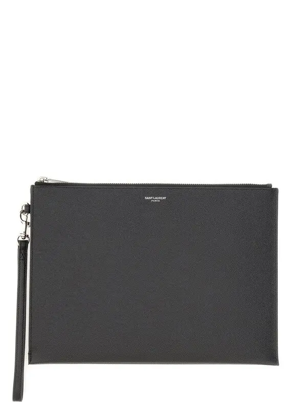 Saint Laurent Zip Tablet Pouch - Black