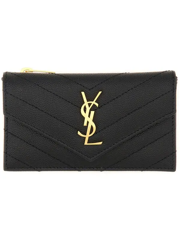 Saint Laurent Cassandre Card Holder - Black