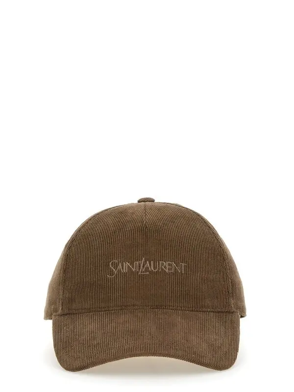 Saint Laurent Corduroy Baseball Cap - Brown