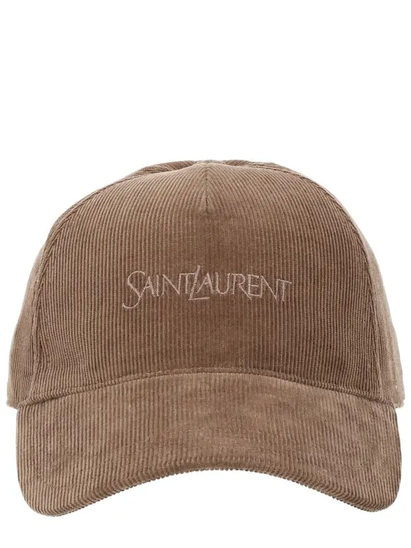Saint Laurent Corduroy Baseball Cap - Brown