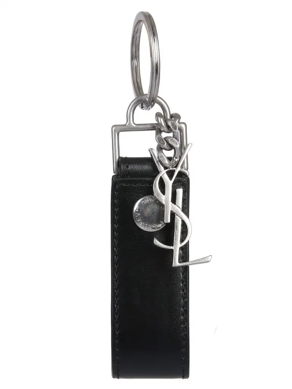 Saint Laurent Monogram Keychain - Black