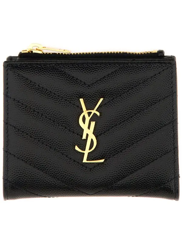 Saint Laurent Bi-fold Cassandre Wallet - Black