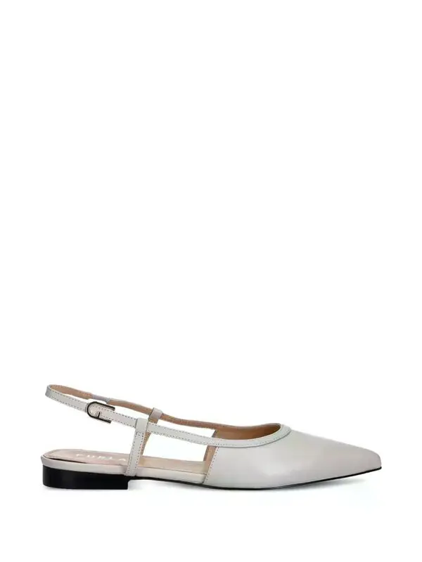 Furla Pointed Buckle Leather Ballet Flats