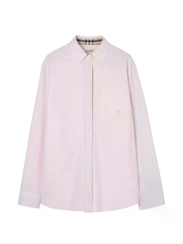 Burberry Relaxed Fit Cotton Oxford Shirt With Embroidered Knight Stamp